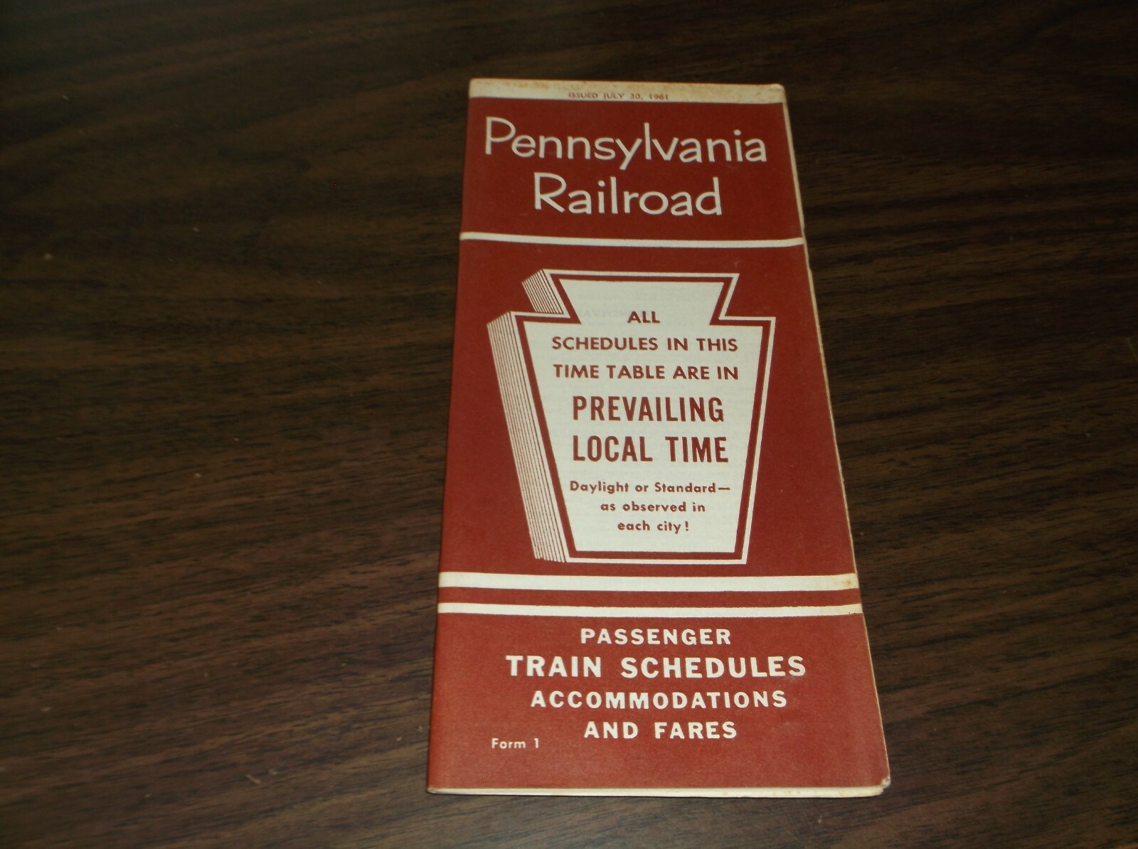 JULY 1961 PRR PENNSYLVANIA RAILROAD FORM 1 SYSTEM PUBLIC TIMETABLE ...