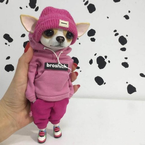 Personification Standing Dog Resin Statue Ornament Dog Figurine Office ...