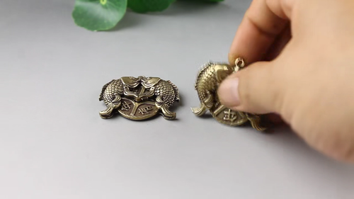 Pure Brass Fish Key Chain Pendant Vintage Feng Shui Hanging Key Ring ...