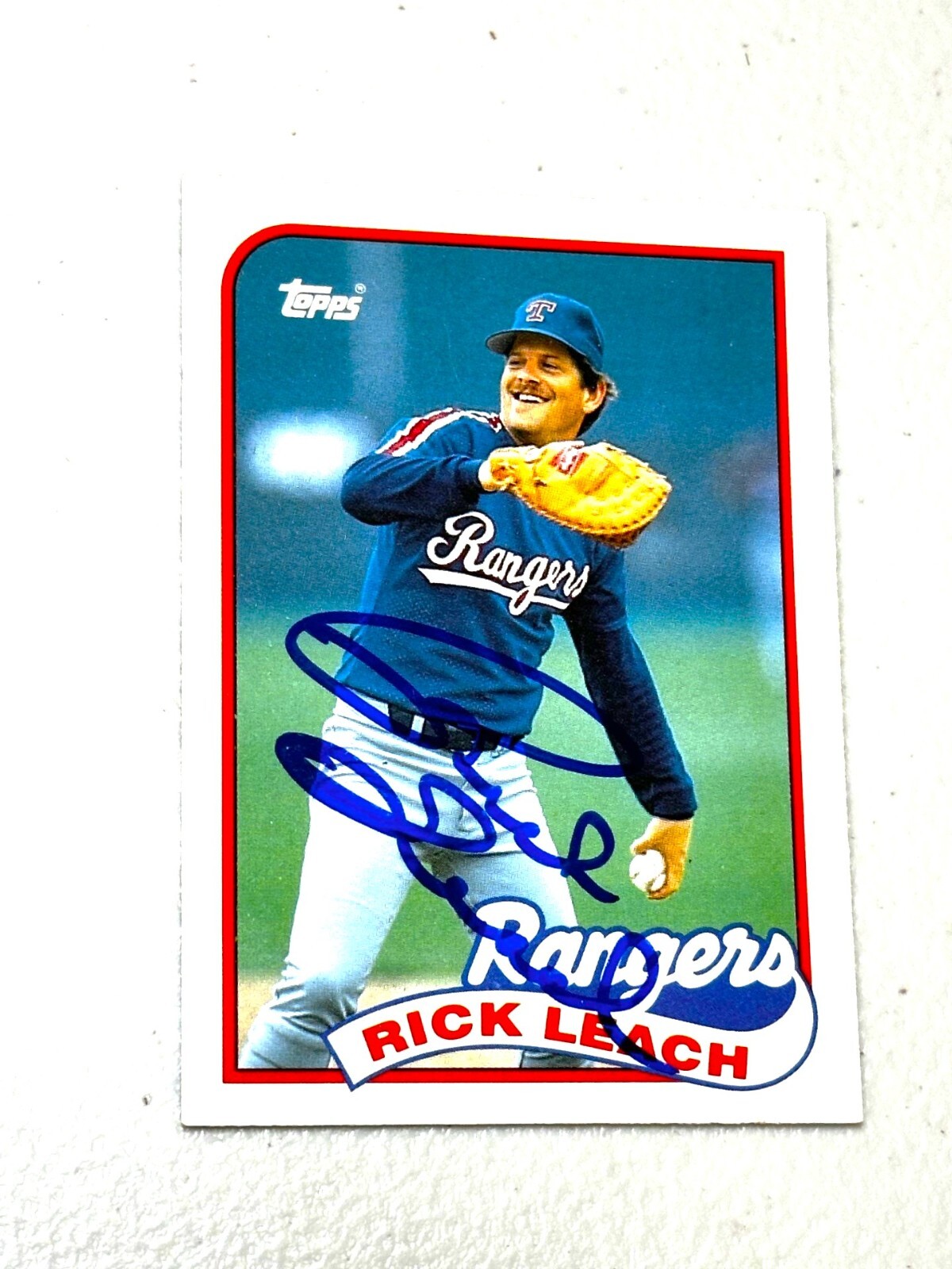 Autographed -1989 Topps Traded - #68T Rick Leach-Texas Rangers | eBay