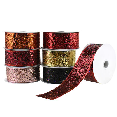 Disco Glitter Metallic Edge Wired Ribbon, 1-1/2-inch, 10-yard | eBay
