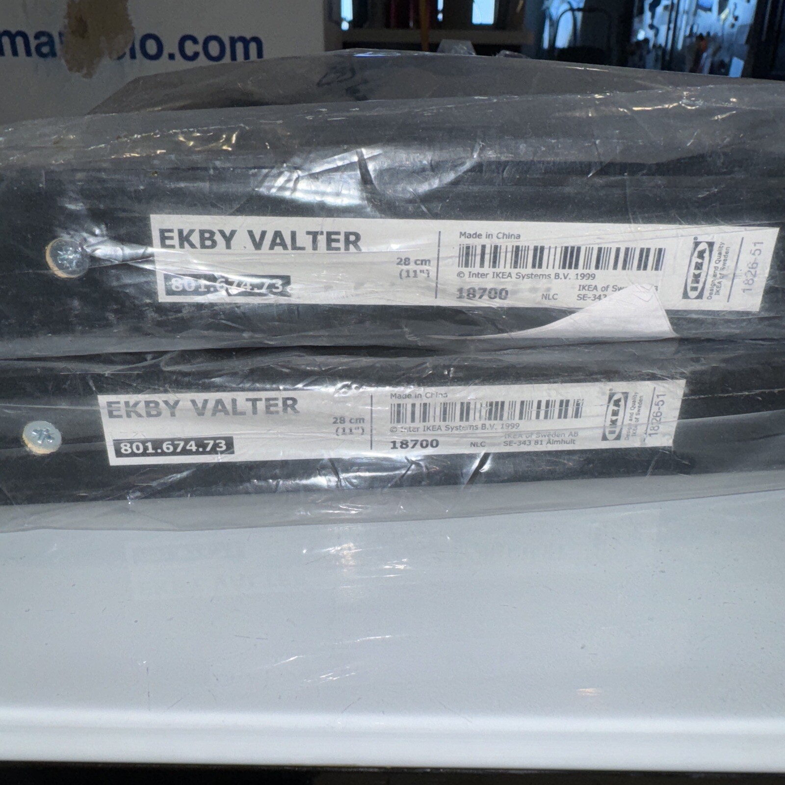 Brand New Ikea Ekby Valter Wall Shelf Brackets 11" x 12.25" Wood Black Set of 2 | eBay