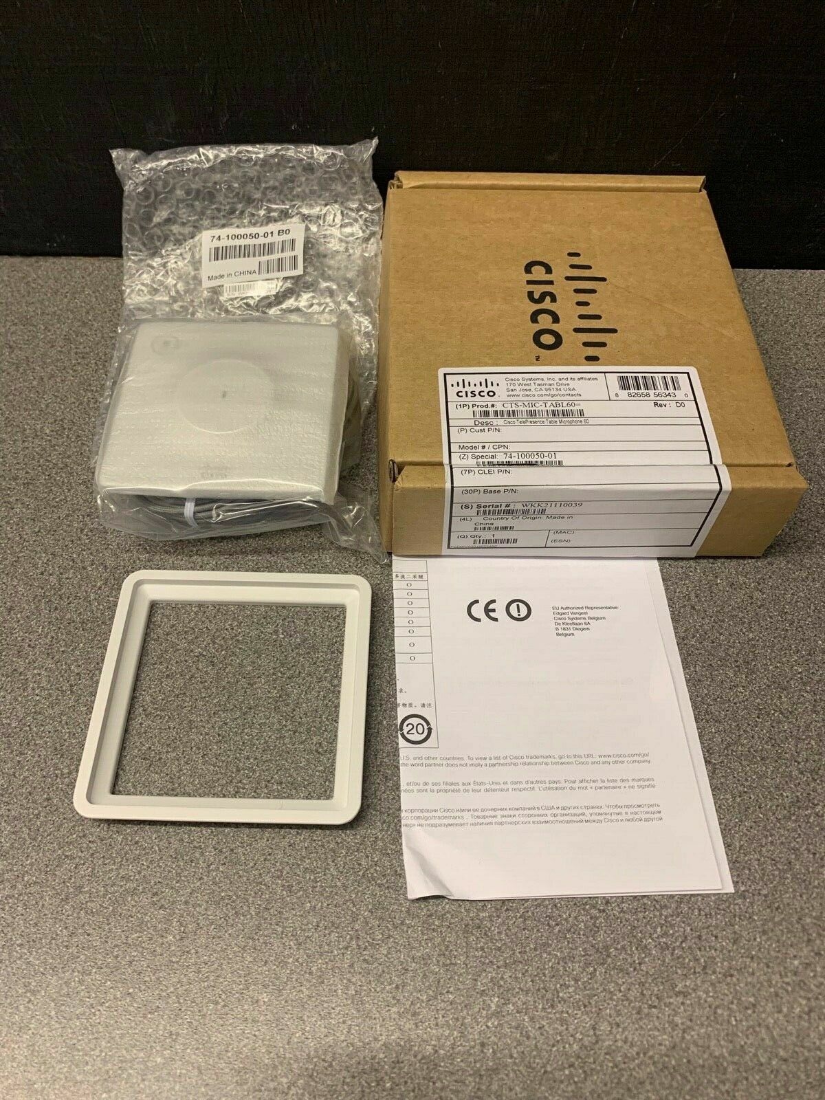 CISCO Telepresence Table Microphone 60 CTS-MIC-TABL60= TTC5-12 For SX80 ...