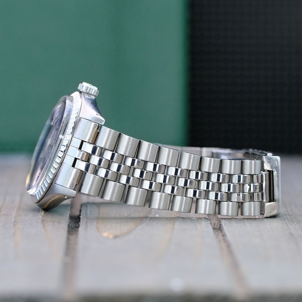 Rolex Datejust Steel Ice Blue Diamond Dial Engine Turned 36mm Unisex ...