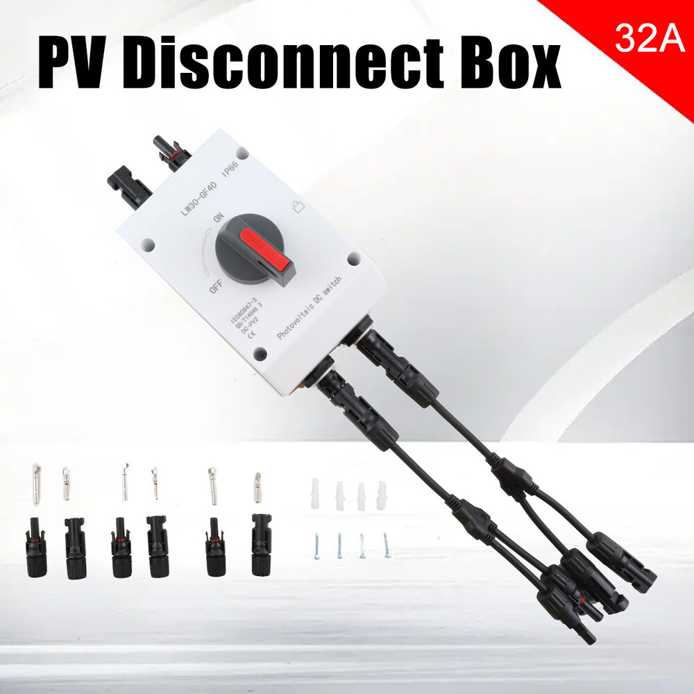 DC300V-DC 1200V 4P 32A PV Disconnect Box IP66 for Solar Power System RV ...