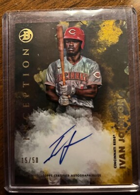 2021 Bowman Inception Auto Gold 15/50 Ivan Johnson Cincinnati Reds TOP ...