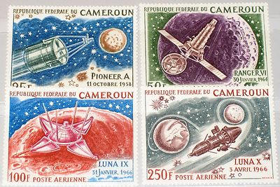 CAMEROUN KAMERUN 1967 502-05 C84-87 Conquest of Moon Erforschung Mond ...