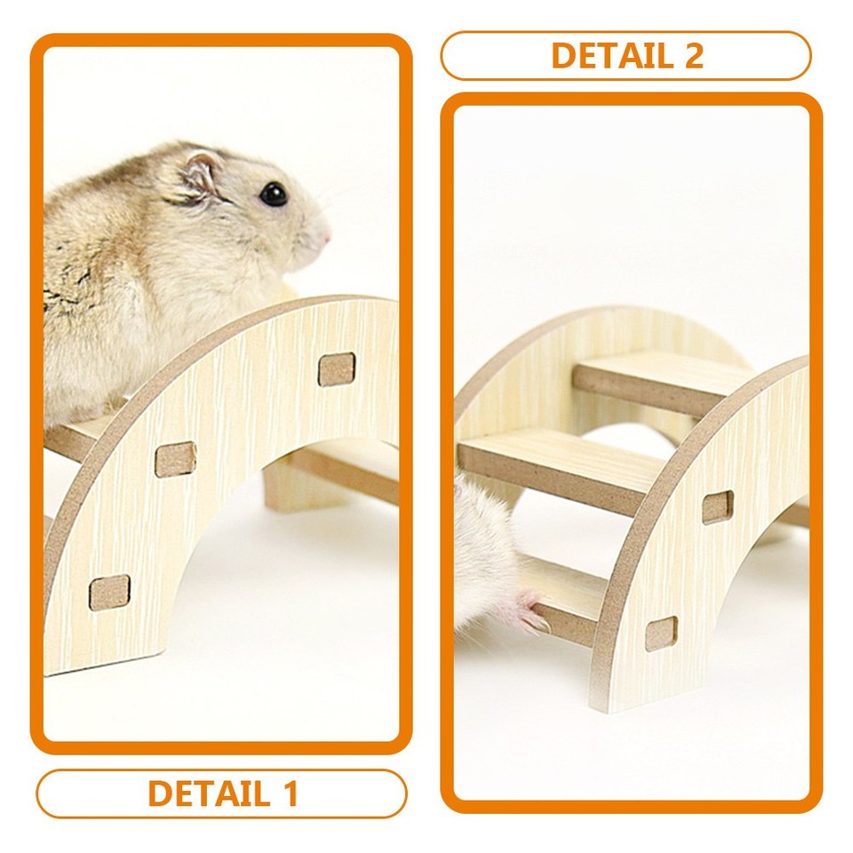 Wooden Hamster Toys Climbing Frame Pet Activity Structure Bridge | eBay UK