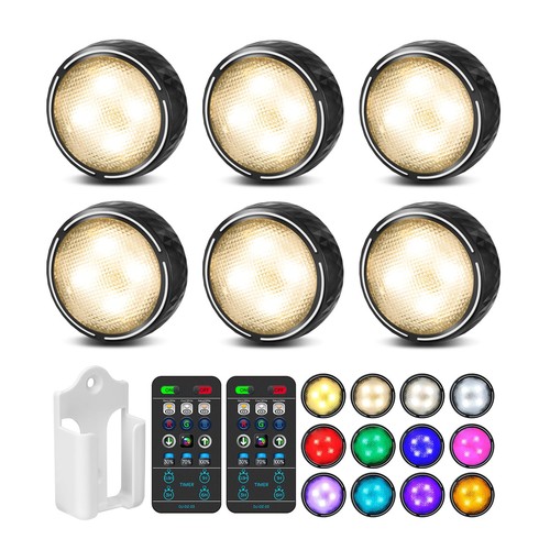 TECOMLIGHT LED Puck Lights with Remote Control, Battery Operated ...