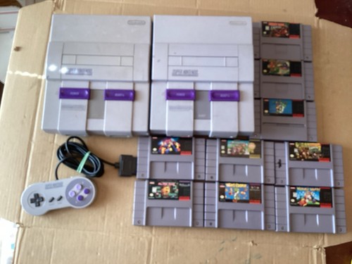 Lot of Super Nintendo SNES Consoles, Games, Controller - For Parts ...