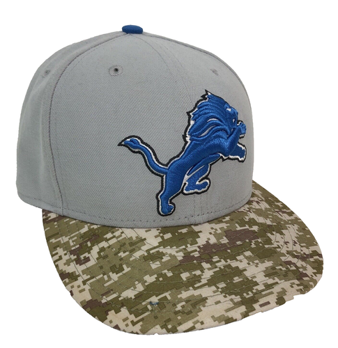 New Era Detroit Lions Salute To Service Camo Fitted Hat Ballcap Sz 7 1/ ...