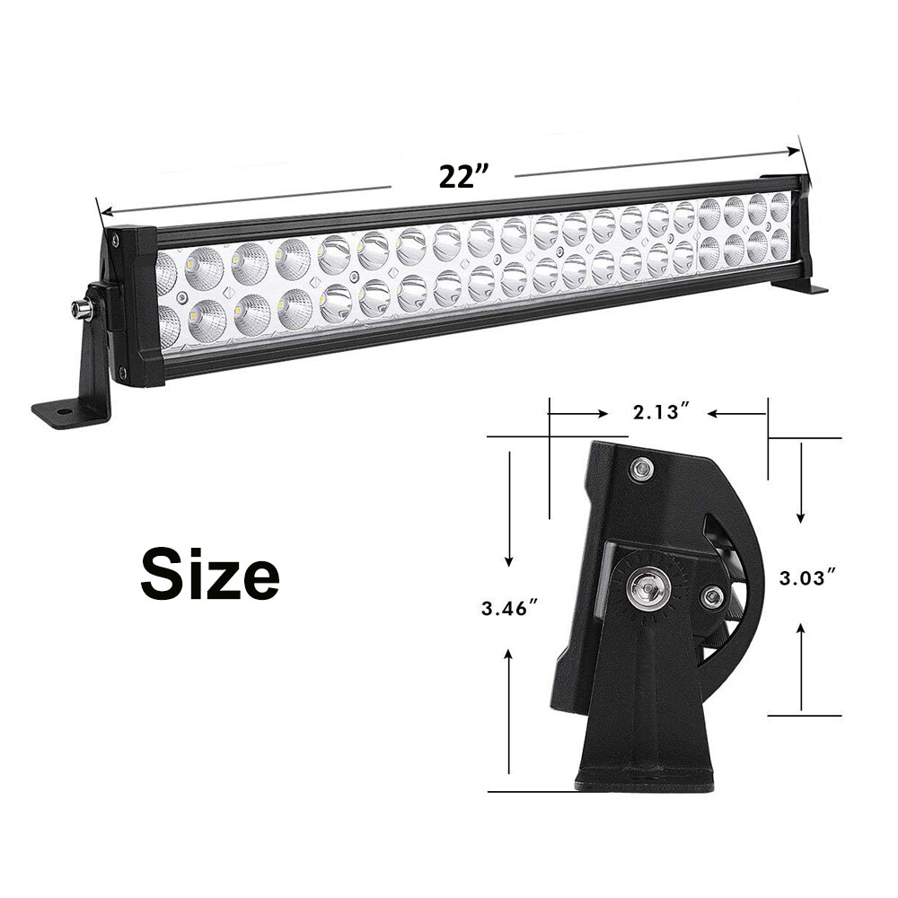 22" 1200W Led Light Bar Spot Flood Combo + 4x 4" Pods Offroad Fog ...