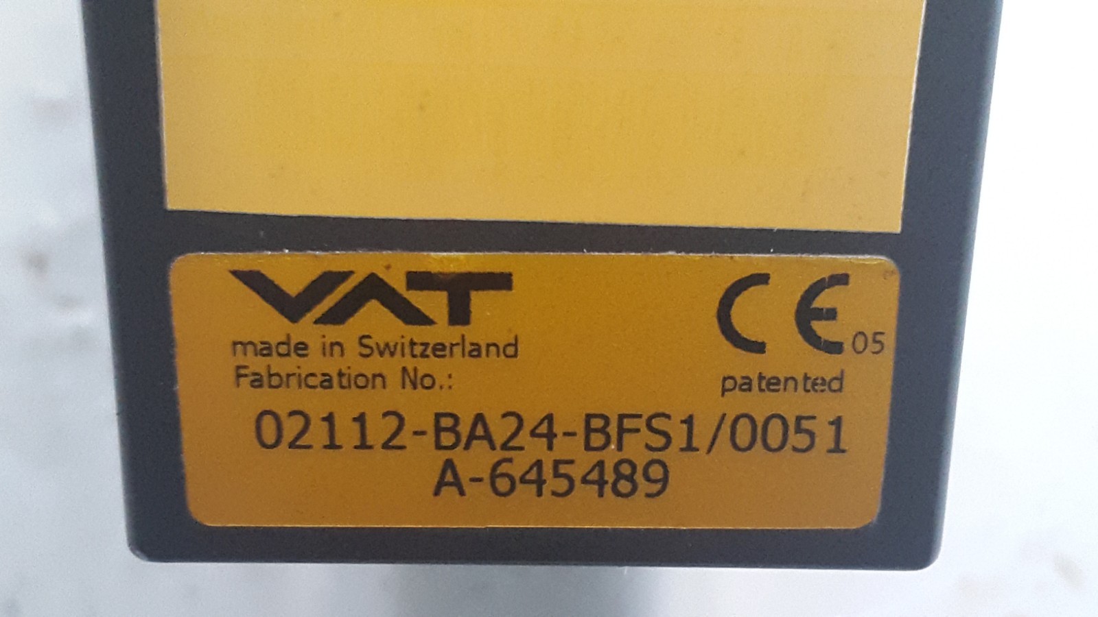 VAT 02112-BA24-BFS1/0051 GATE VALVE,USED | eBay