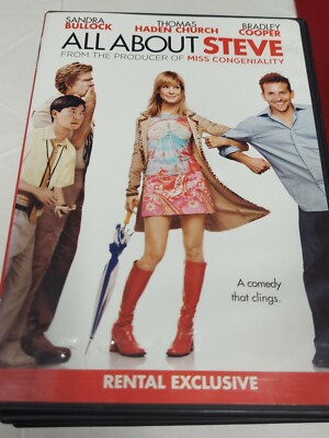 All About Steve DVD Movie Comedy Sandra Bullock (Rental Exclusive) PG13 ...