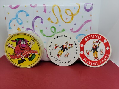 Vintage Six Flag Magic Mountain Bloop The Troll Round Playing Cards ...