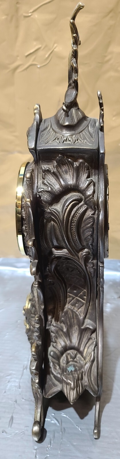 French Bronzed Metal Quartz Shelf Clock Hechinger Movement Germany | eBay