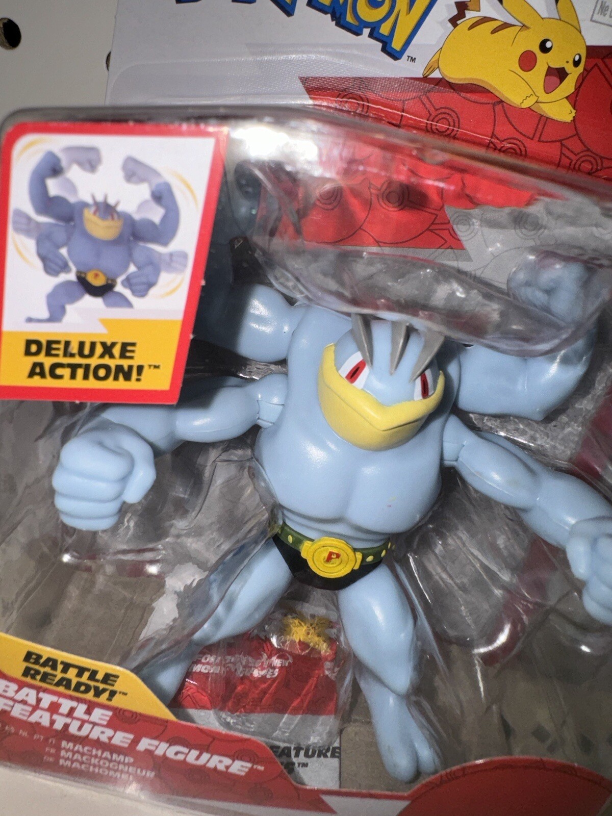 Wicked Cool Toys Pokemon Deluxe Battle Feature Figure MACHAMP 10cm ...