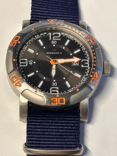 Working Men's Brushed Silver Redshift 7 Galaxy Quartz Diver style Watch ...