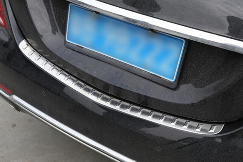For Benz S-Class 2014-2020 Silver Steel Outer Rear Bumper Protector ...