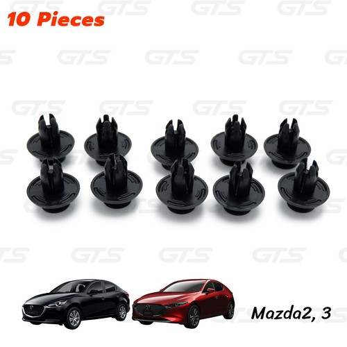 10x Clips Bumper Cover & Fender Liner Push-Type Fits Mazda 2 3 CX-3 5 ...