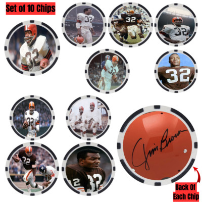 Jim Brown SIGNED Poker Chip Set (10) - Top 100 NFL Football Player | eBay