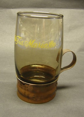 2 Tia Maria Liqueur Glass and Copper Cups or Glasses Jamaican Italian ...
