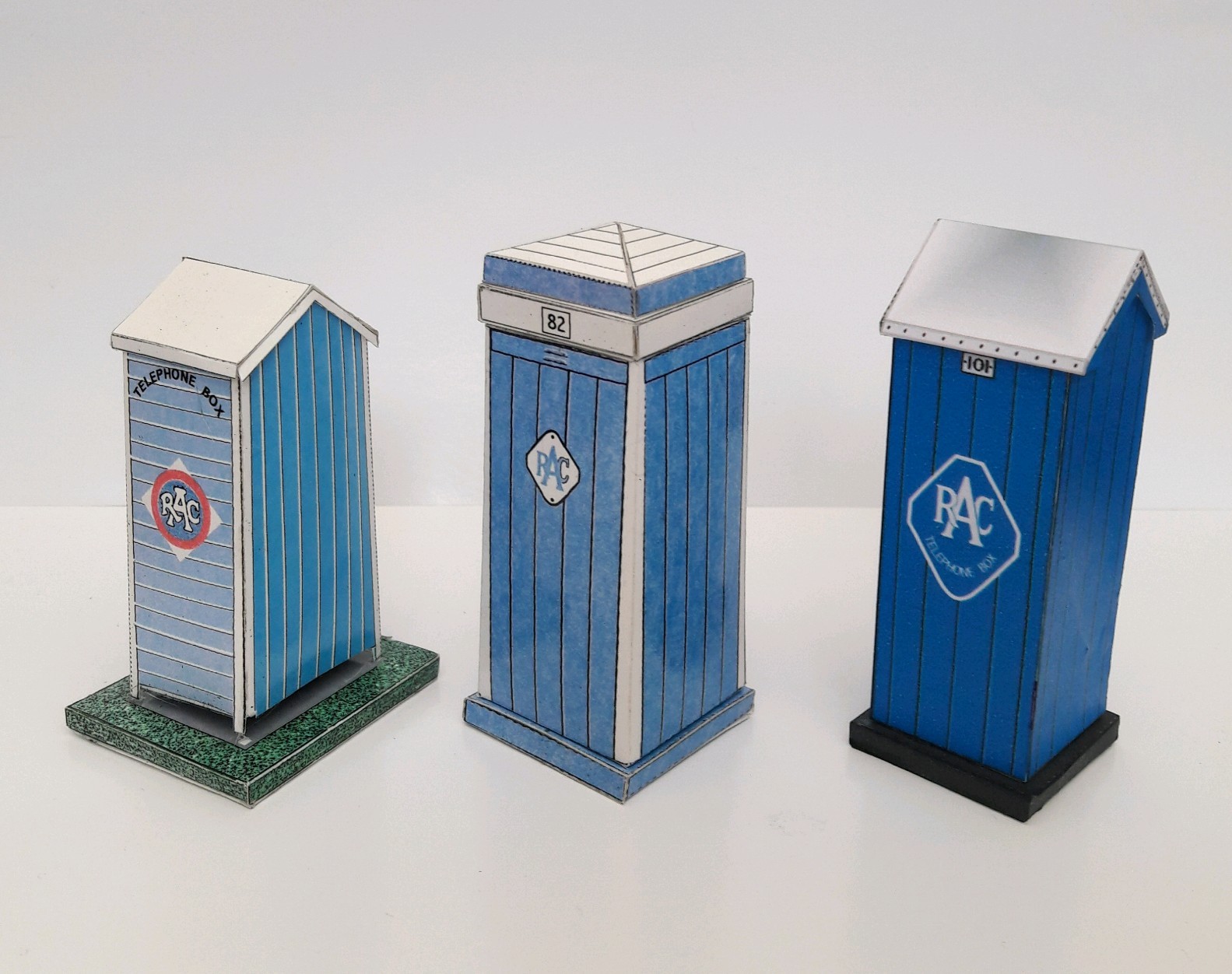 1920s -1950s RAC TELEPHONE BOXES x 3 1/43 SCALE MODEL A5 CARD KIT O ...