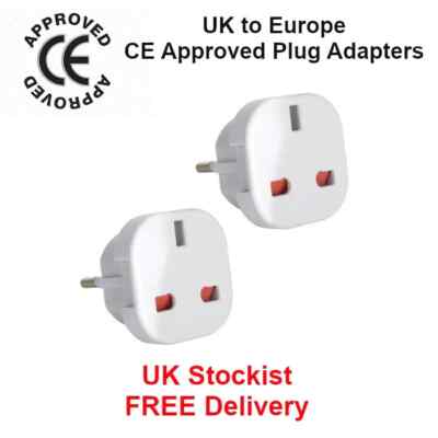 10 x UK To EU Euro Europe European Travel Adaptor Plugs 2 Pin Adapter ...