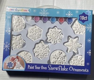 "Paint Your Own" Snowflake Ornaments 10 Plaster Figurine Acrylic ...