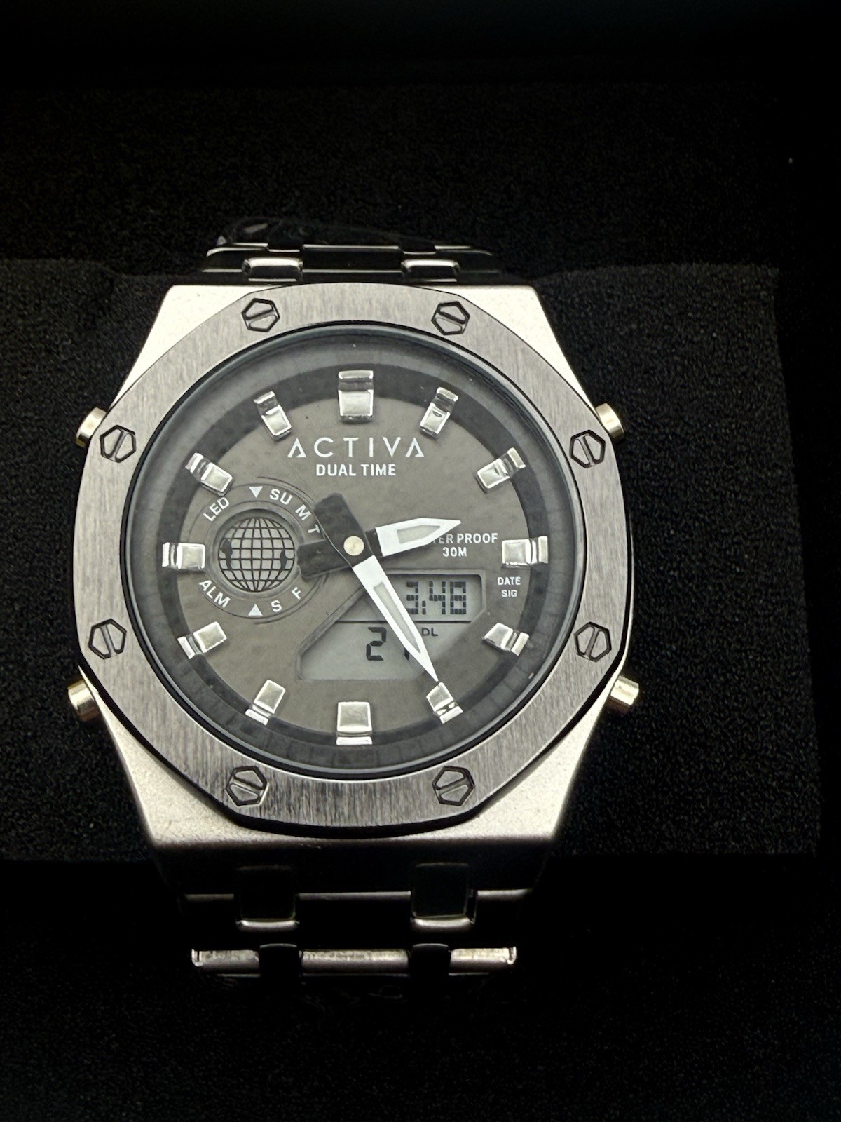 Activa X Invicta Digital Unisex Watch - 45.5mm, Silver (ACWM303-005) | eBay