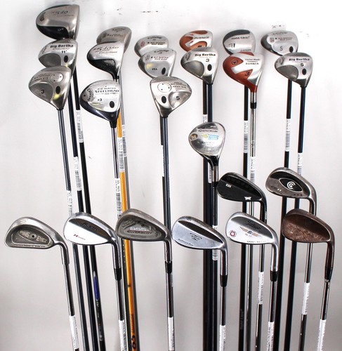 Lot of 24 Golf Clubs — Assorted Brands Lengths Lofts & Flexes Left ...