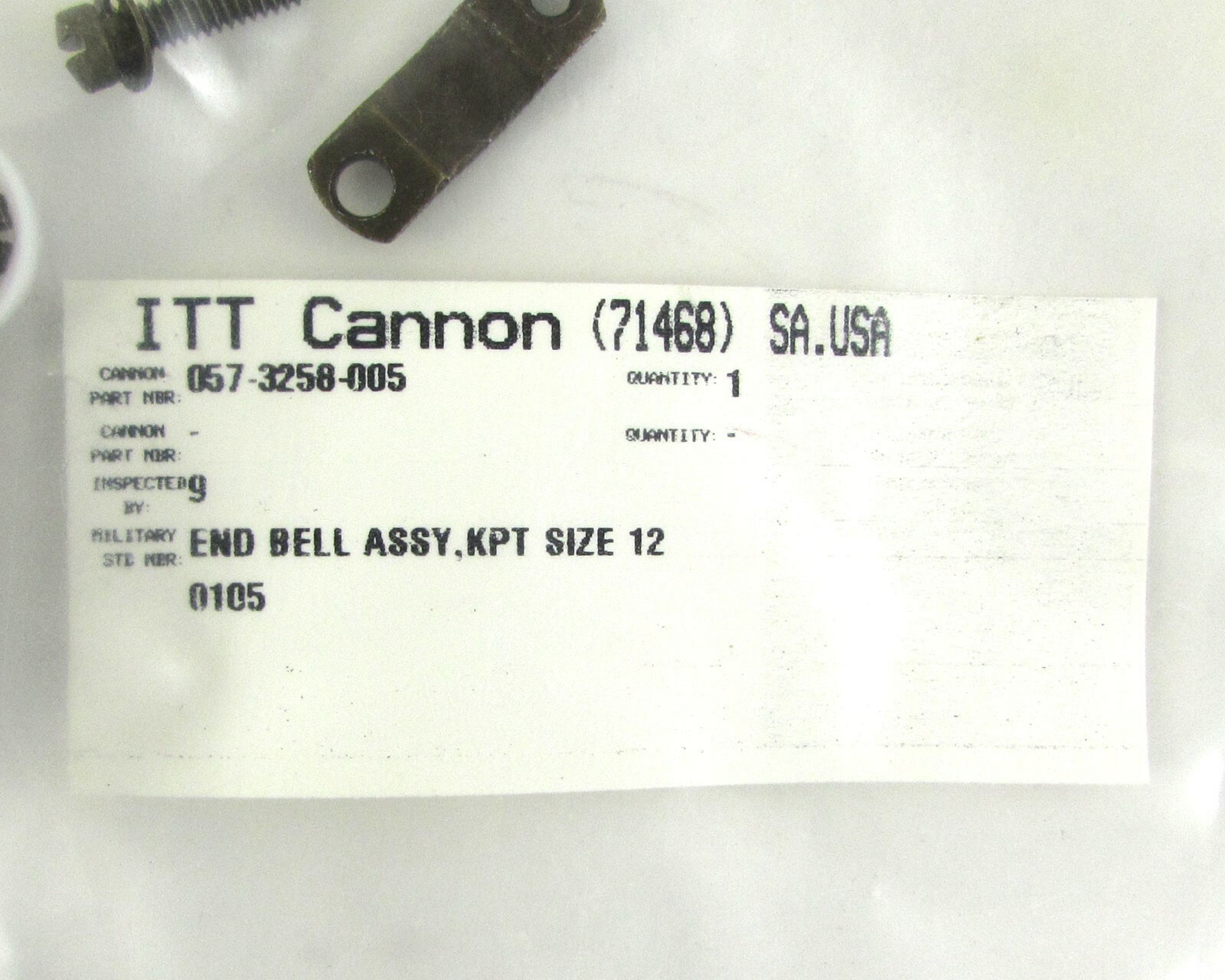 Lot (5) Cannon Backshell 057-3258-005 Size 12 For KPT, MS311, MS312 ...