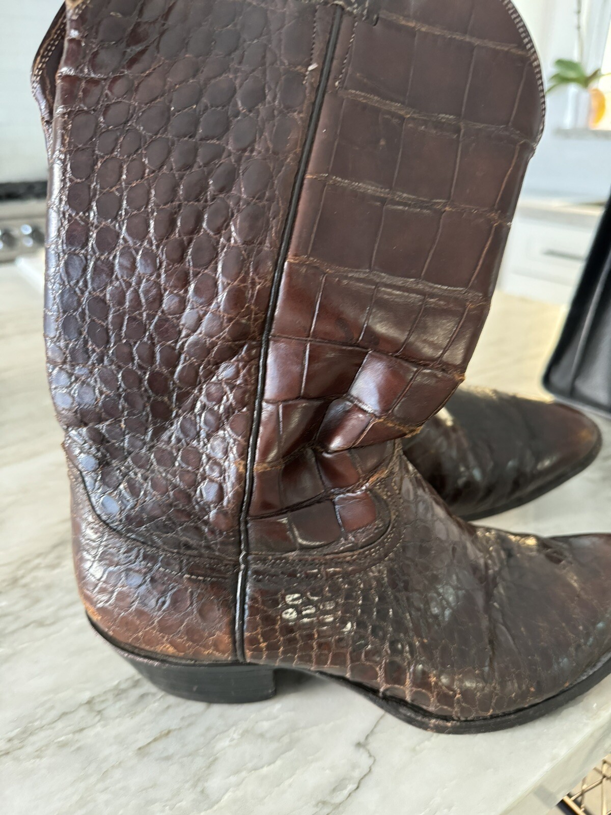 justin boots 9 mens alligator cowboy. 1981 Register… - Gem
