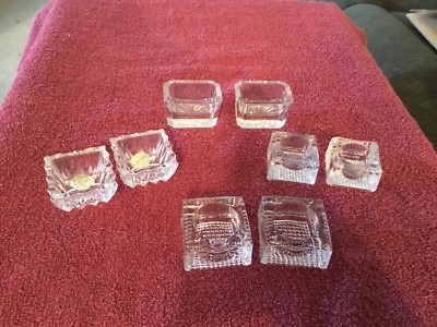 4 vintage glass salt servers / dip sets Lot #8 | eBay