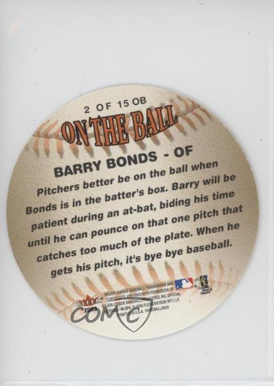 2003 Fleer Hardball On the Ball Barry Bonds #2OB | eBay