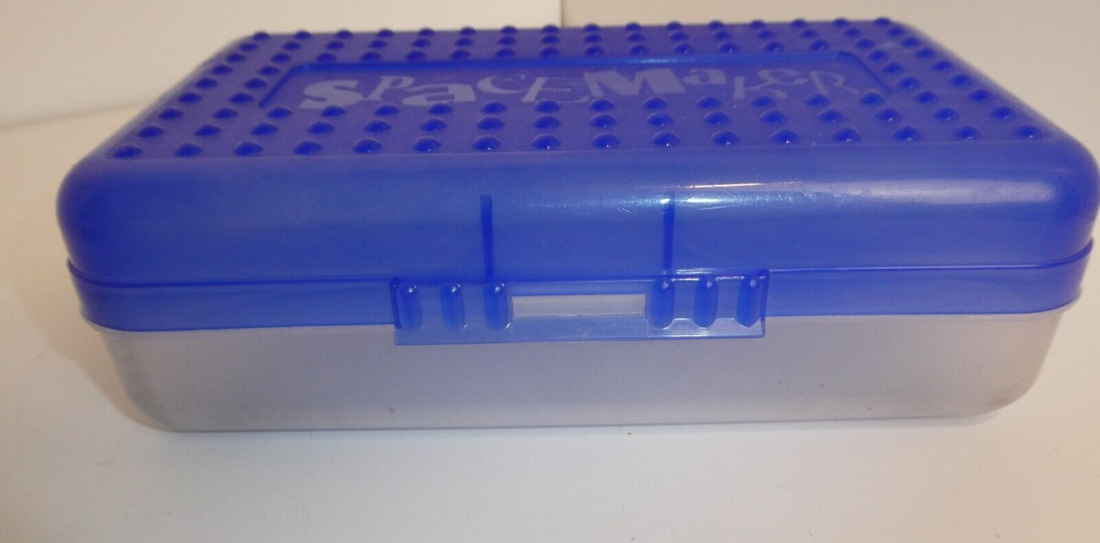 VTG SpaceMaker Pencil Crayon Box 90's Blue Lid School Storage Box Eldon ...