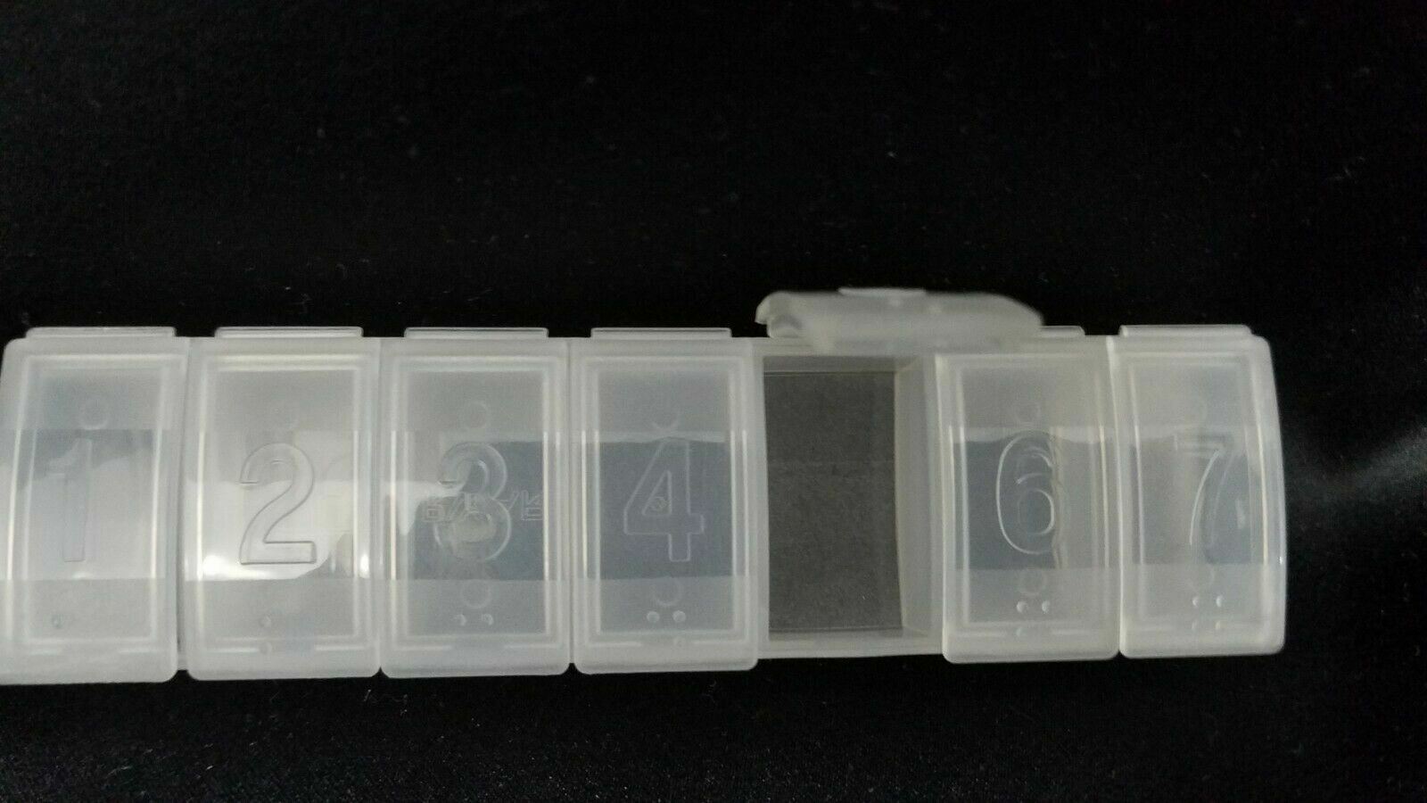 Tupperware PILL ORGANIZER CLEAR SHEER 7 DAY Case Keeper Divided Braille ...