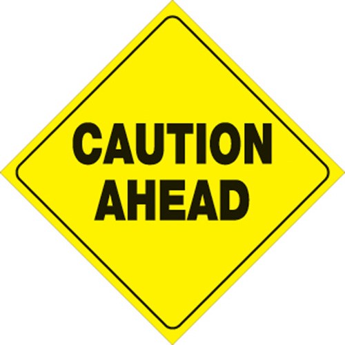 Voss Signs 410 Ca Yr Yellow Plastic Reflective Sign 12 Caution Ahead | eBay