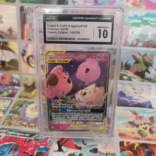 Togepi & Cleffa & Igglybuff GX TAG TEAM 143/236 Sm-Cosmic Eclipse Holo ...