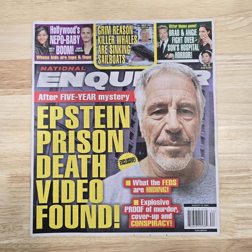 NATIONAL ENQUIRER Magazine August 19 2024 • Epstein Prison Video • Brad ...