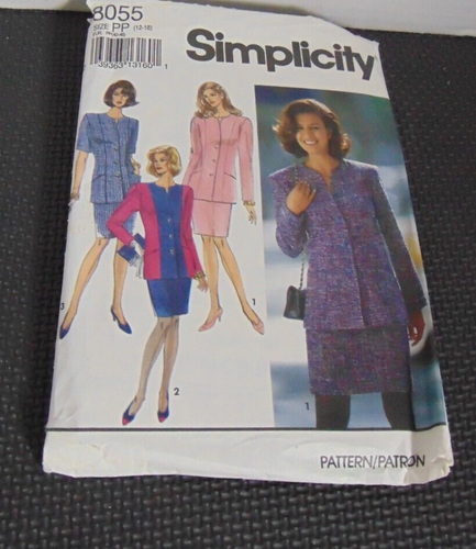SIMPLICITY #8055 MISSES' SIZE PETITE 12 14 16 18 SKIRT & LINED JACKET ...