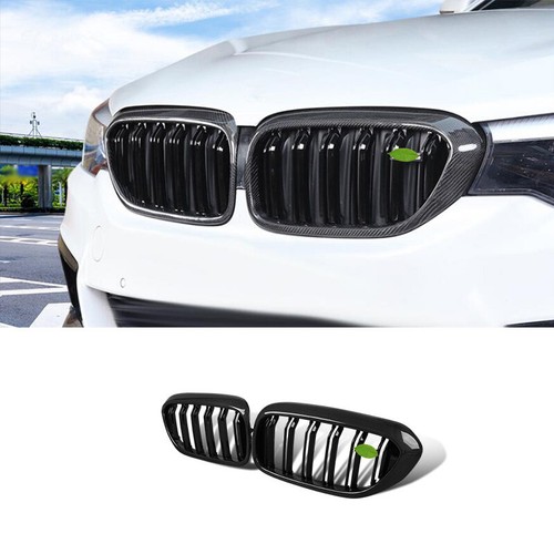 Carbon Fiber Front Center Mesh Grille Grill Cover Trim For BMW 5 Series ...