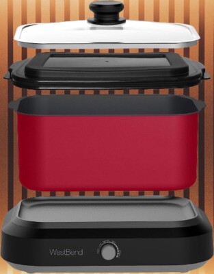 West Bend 6-Quart Slow Cooker Large-Capacity with Thermal Carrying Case ...