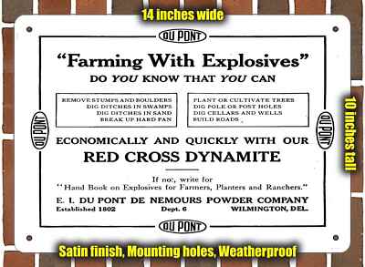 Metal Sign - 1910 Red Cross Dynamite Farming With Explosives- 10x14 ...