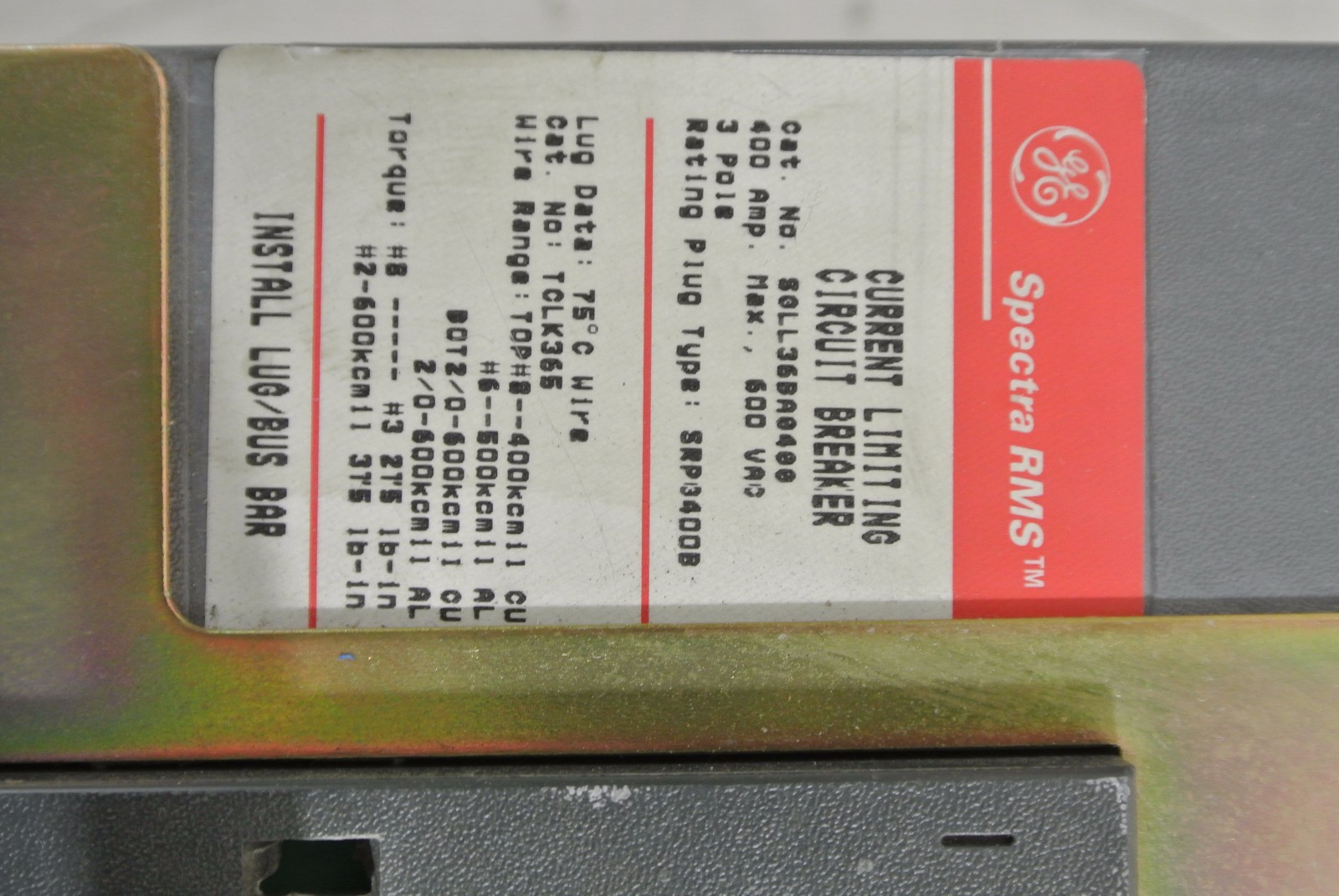 GE General Electric Spectra RMS 400 A 600 V Cat: SGLL36BA0400 TESTED | eBay