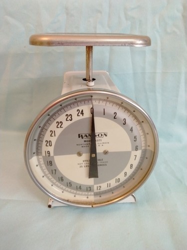 Vintage Hanson Model 1371 Utility Kitchen Scale 25 lb Capacity Made in ...