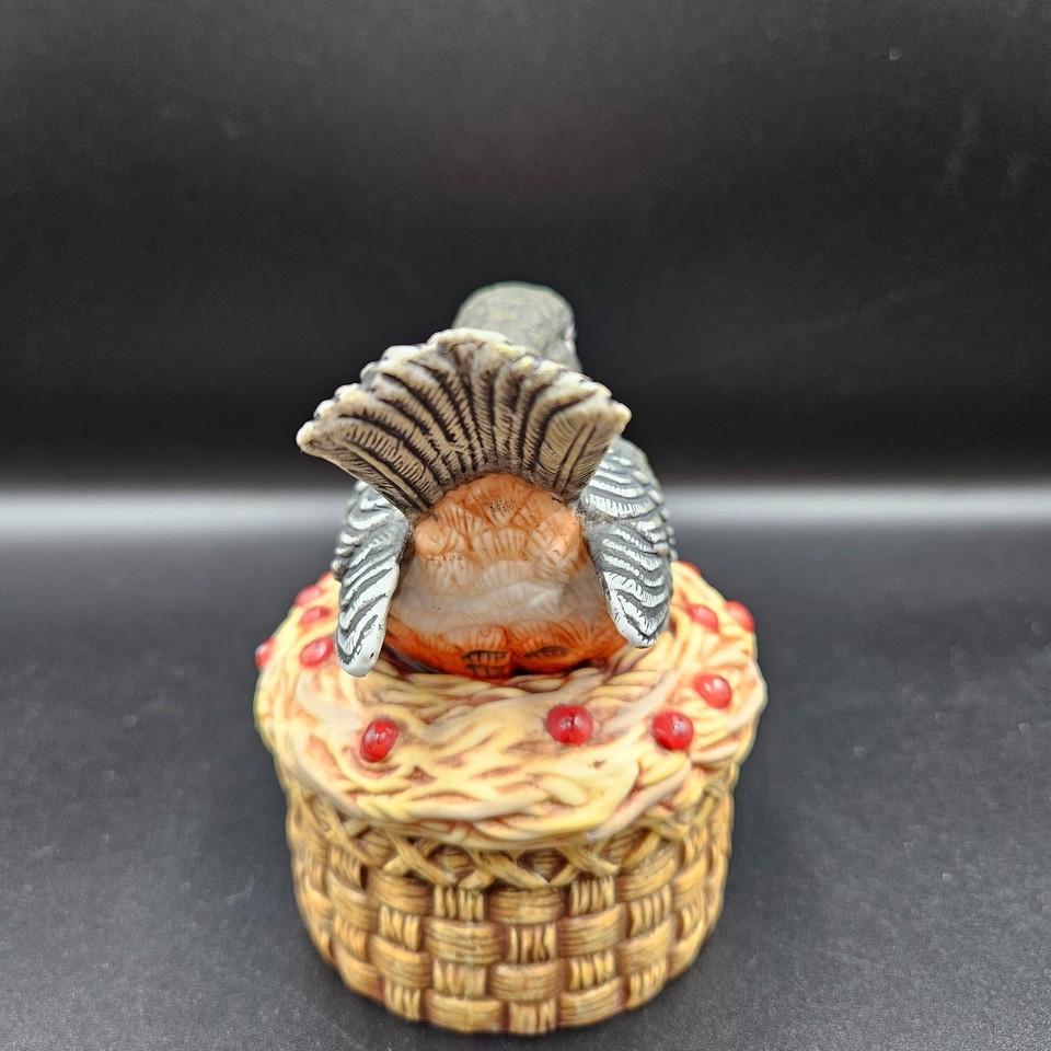 Vintage Hallmark Robin on Nest Trinket Box | eBay