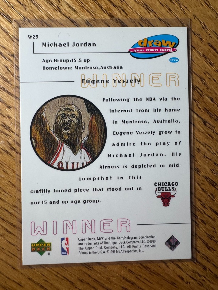 1999-00 Upper Deck MVP - Draw Your Own Card Winner Michael Jordan #W29 ...