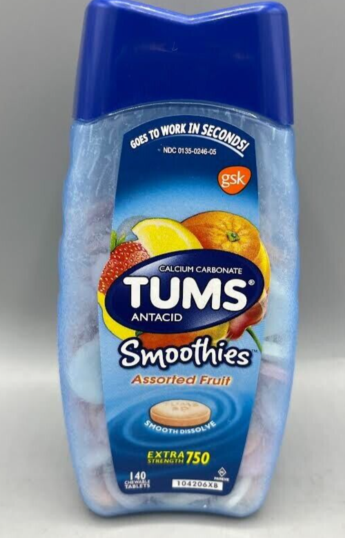 TUMS Smoothies Extra Strength Chewable Antacid 140 Count Brand New ...
