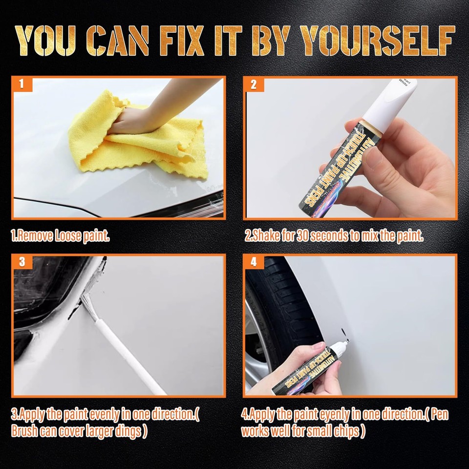 Pearl White Touch Up Paint for Cars Auto Pearl White Car Paint Touch Up ...
